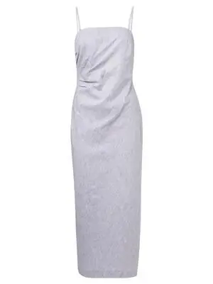 Vince Cotton And Linen Midi Dress - White