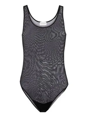 Magda Butrym Semi-sheer Scalloped Bodysuit - Black