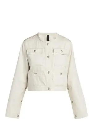 Moncler Moncler Chatel Button-Sleeve Jacket White