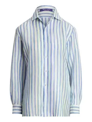 Ralph Lauren Striped Linen Shirt - Blue