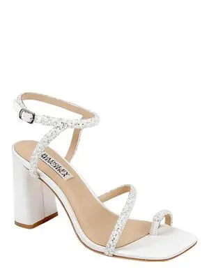 Badgley Mischka Dalilah Sandals White Satin