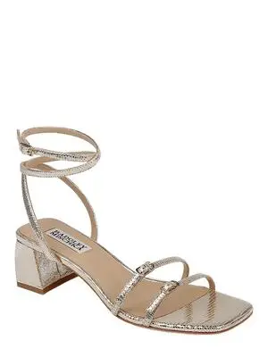 Badgley Mischka Dania Strappy Sandals - Gold Lizard
