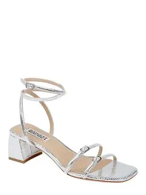 Badgley Mischka Dania Strappy Sandals - Silver Lizard