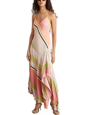 REISS Hallia Printed Maxi Dress - Pink/green