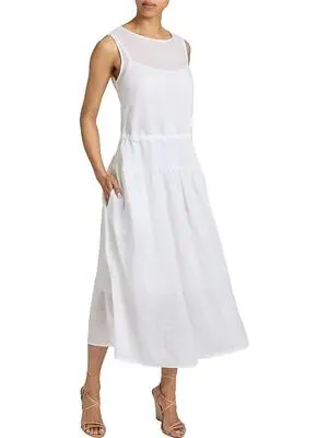 Santorelli Misty Sleeveless Midi Dress - Off White