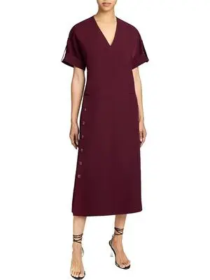 Santorelli Serafina Short Sleeve Midi Shift Dress - Cherry Cola