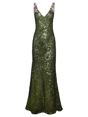 Naeem Khan Stretch-Sequin Gown One-color