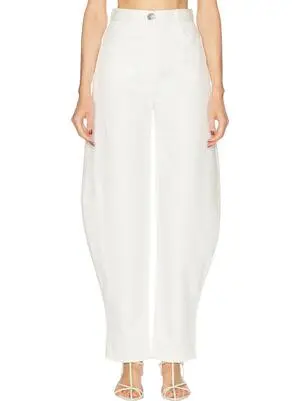 Matthew Bruch High-waist Barrel Leg Jeans - White Denim