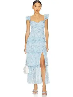 Astr The Label Midsummer Dress - Blue Floral