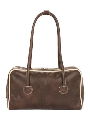 MARGESHERWOOD Soft Boston Bag Washed Brown Pull Up & Cream Beige