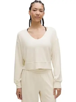 Lululemon Becalm Scoop-neck Pullover - Light Ivory