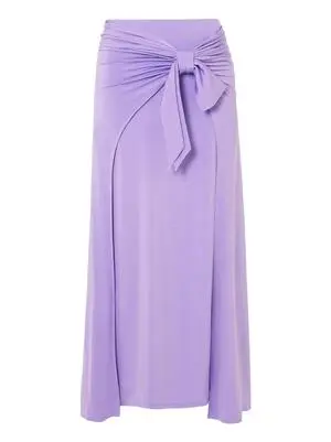 Rabanne Knotted Gathered Maxi Skirt - Purple