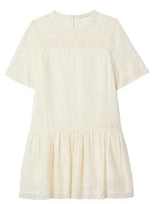 Ulla Johnson Gabi Tulle-trimmed Broderie Anglaise Mini Dress - Ivory