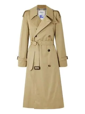 Burberry Burberry Castleford Double-breasted Cotton-gabardine Trench Coat Beige