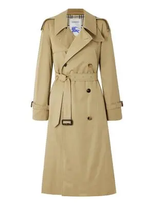 Burberry Castleford Double-breasted Cotton-gabardine Trench Coat - Neutrals