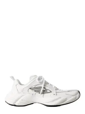 Balenciaga Monday Rubber-trimmed Leather Sneakers - White