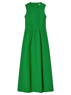 Cos Open-Back Cotton Maxi Dress Green
