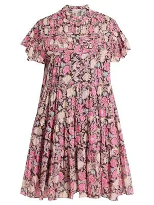MARANT ETOILE Lanikaye Floral-print Mini Dress - Pink