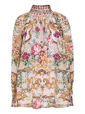 Camilla Embellished Printed Blouse - Multicolor