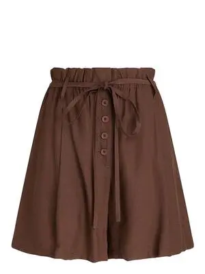 A.emery A.EMERY Cora Belted Twill Shorts Brown