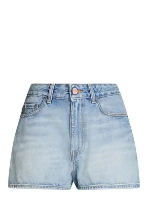 GANNI GANNI Faded Denim High-Rise Shorts