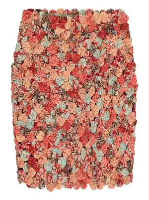 Ulla Johnson Ariella Floral-appliquéd Mini Skirt - Red