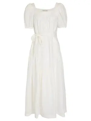Saloni Yashi Tiered Maxi Dress - White