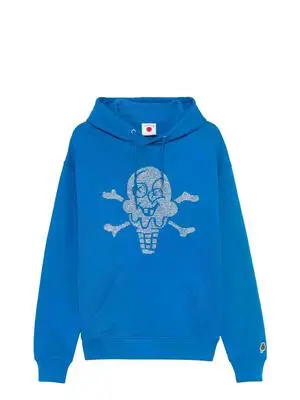 ICECREAM Rhinestone Cones And Bones Popover Hoodie - Blue