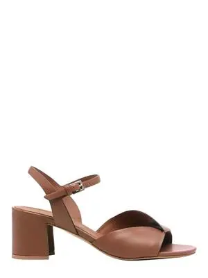DEL CARLO Leather Sandals - Brown