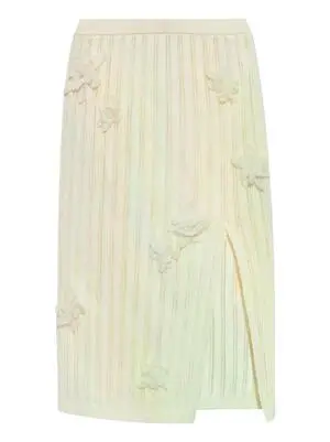 Casablanca Floral-appliqué Midi Skirt - White