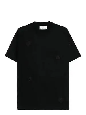 SONG FOR THE MUTE Daisy-appliqué T-shirt - Black