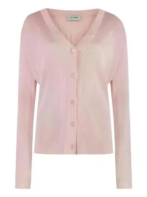 St. John Ribbed Button-up Cardigan - Pink