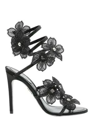 Rene Caovilla 105mm Floriane Sandals - Black