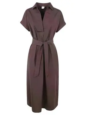 Aspesi Poplin Midi Dress - Brown