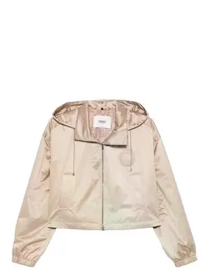 Fendi Logo-patch Jacket - Neutrals