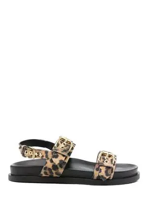 Agl Allimaglia Leopard-print Sandals - Brown