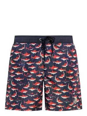 Moncler Printed Swim Shorts - Blue