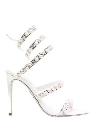Rene Caovilla 100mm Cleo Sandals - White