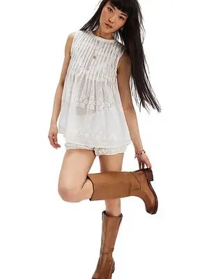 Free People Moon Magic Mesh Tunic - Ivory