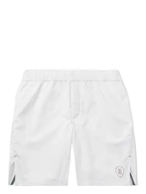 Brunello Cucinelli Straight-leg Logo-print Tennis Shorts - White