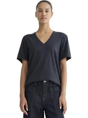 Everlane Slouchy V-neck T-shirt - Navy