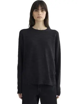 Everlane Cotton Linen Slouch Sweater - Black
