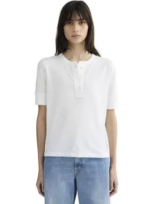 Everlane Cotton-linen Henley - White