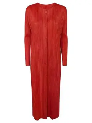 Issey Miyake Manteau Midi Dress - Red