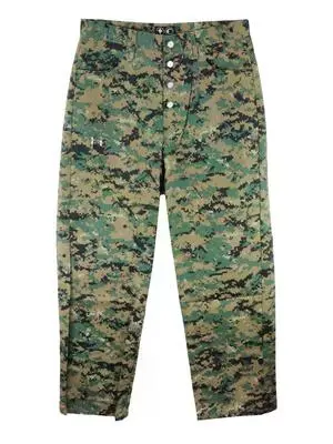 THUG CLUB Camouflage-print Trousers - Green