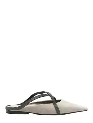 Brunello Cucinelli Monili-chain Slippers - Grey