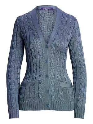 RALPH LAUREN Ralph Lauren Collection Cable-Knit Silk Cardigan