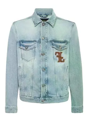BILLIONAIRE Logo Appliqué Denim Jacket - Blue