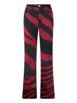 Roberto Cavalli Zebra-print Jeans - Red