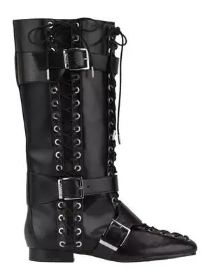 GANNI Lace-up Boots - Black